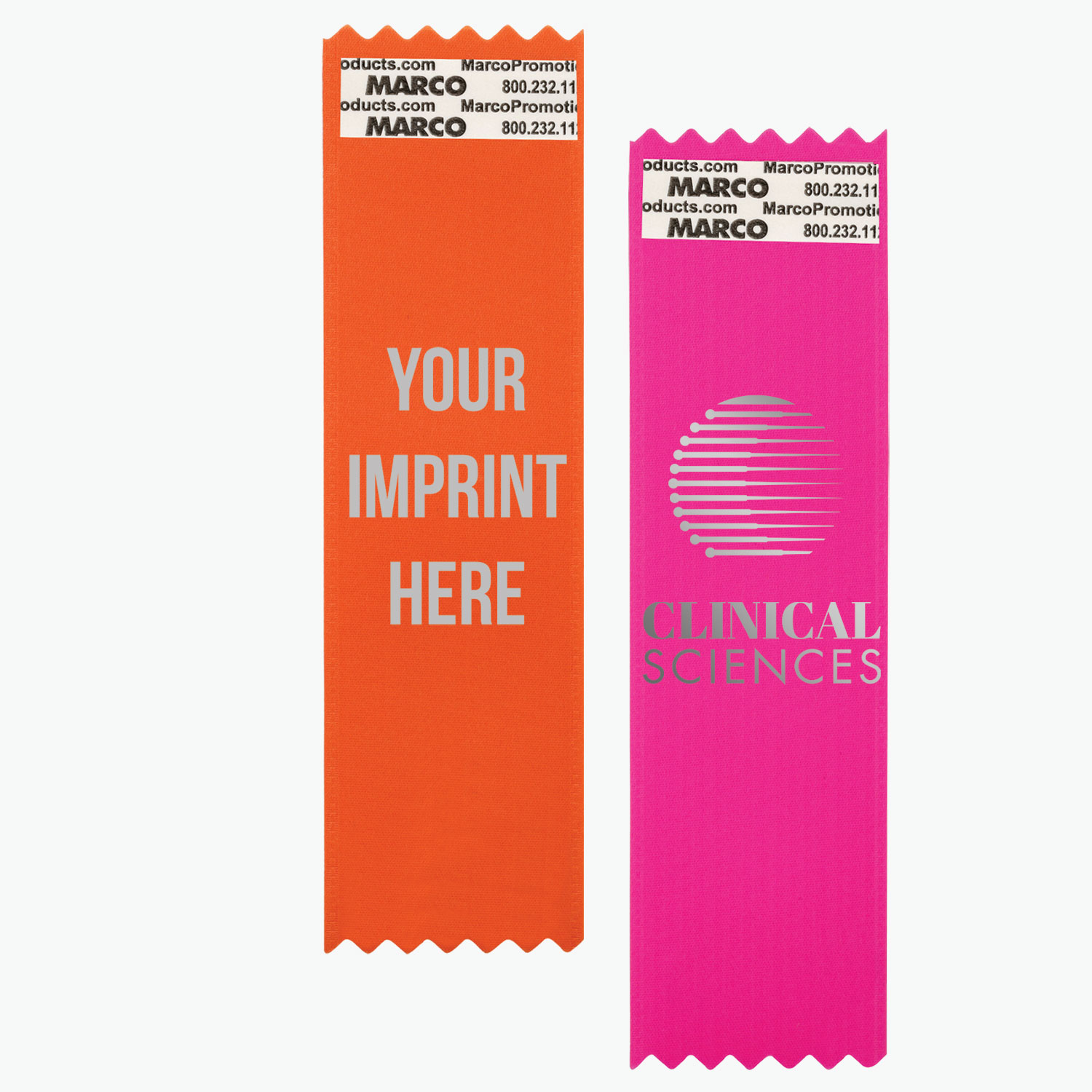 1 5/8 x 6 Vertical Ribbon - Custom Title, V1-CUSTOM - Marco Promos