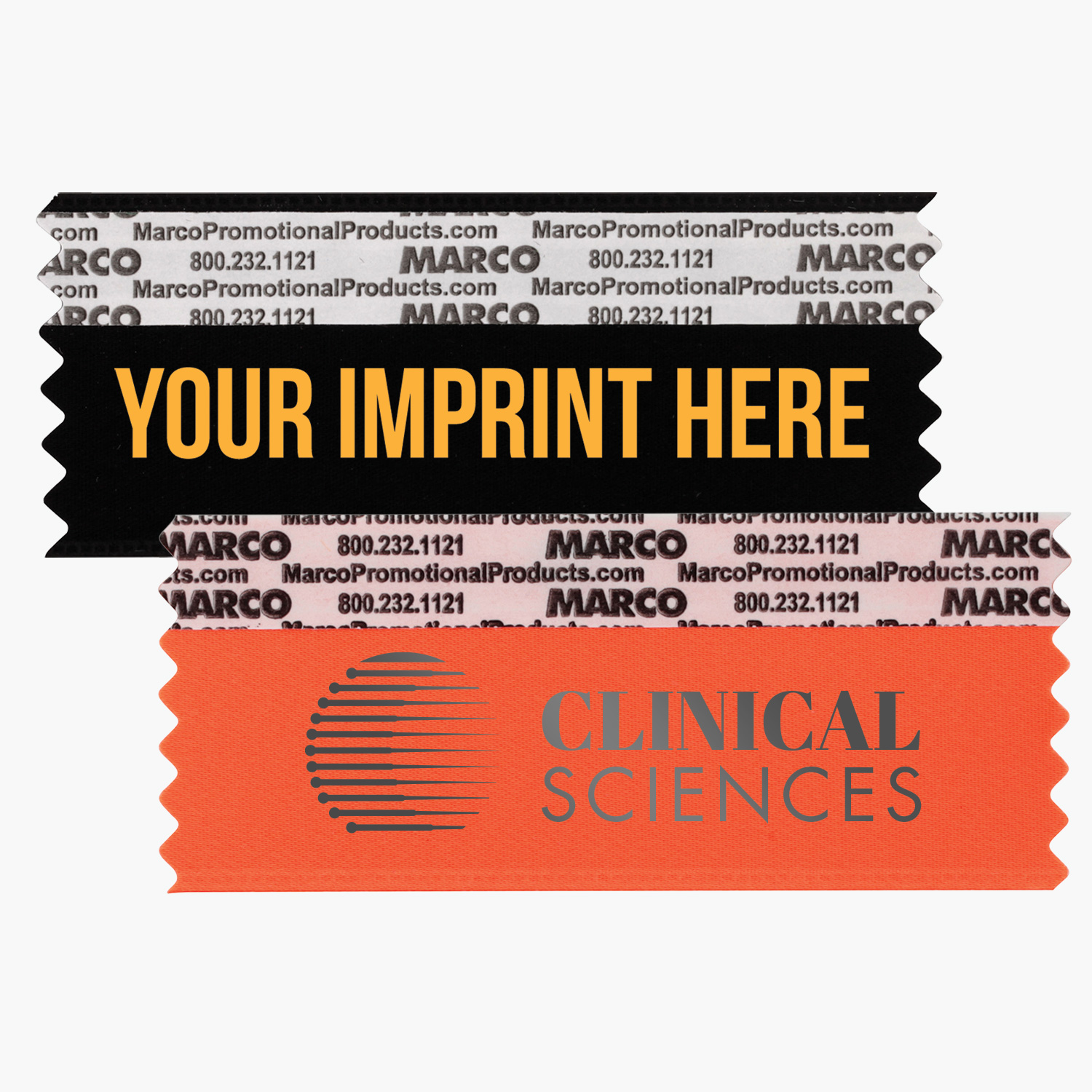 4 x 1 5/8 Horizontal Ribbon - Custom Title, H1-CUSTOM - Marco Promos
