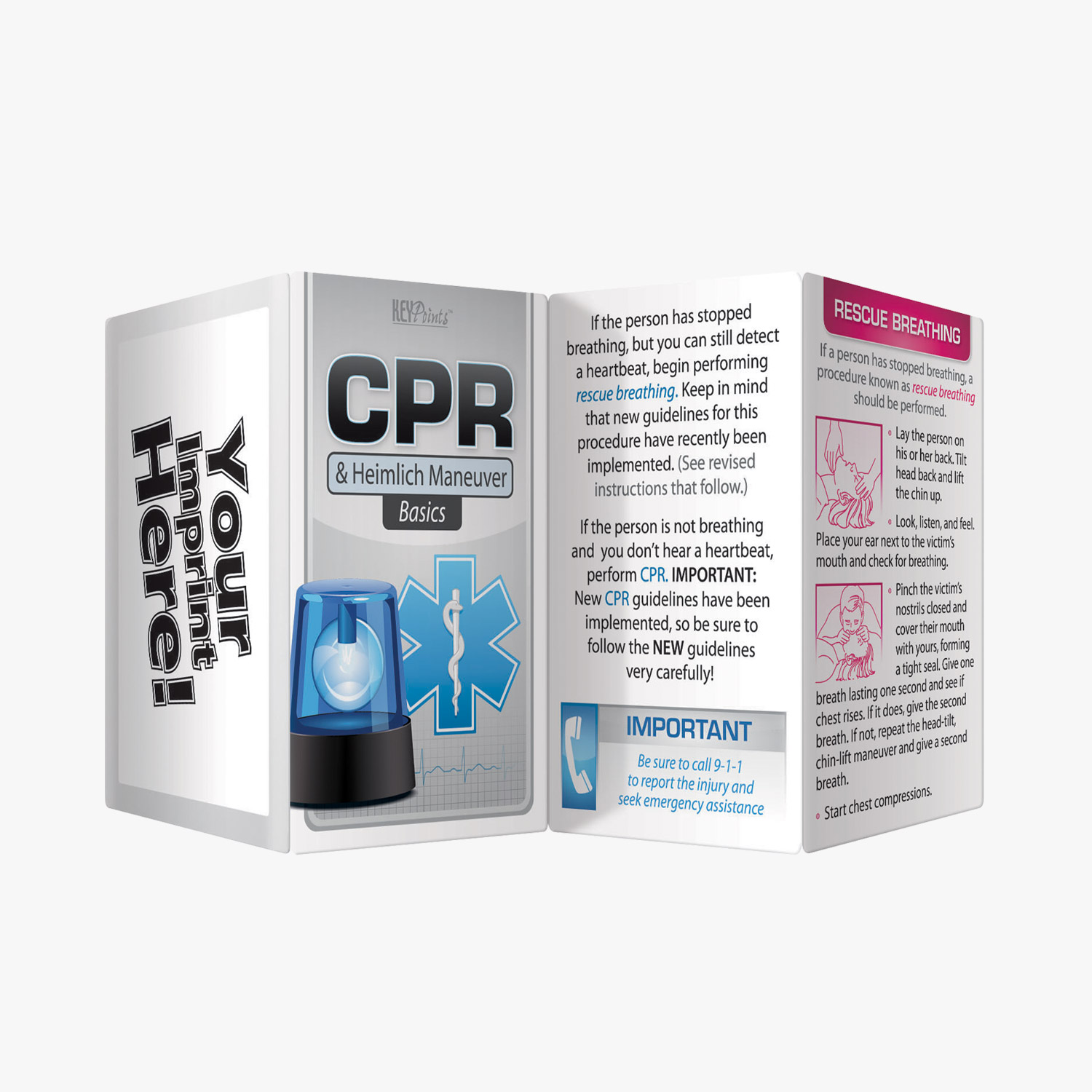 Key Points Wallet Card - CPR & Heimlich Maneuver Basics | Marco Promos