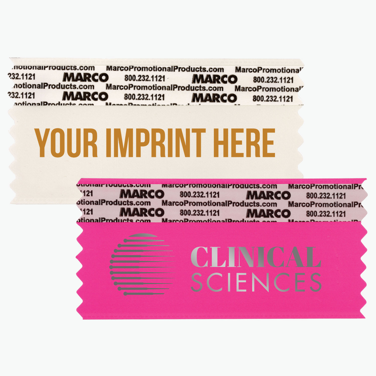 4 x 2 Horizontal Ribbon - Custom Title, H2-CUSTOM - Marco Promos