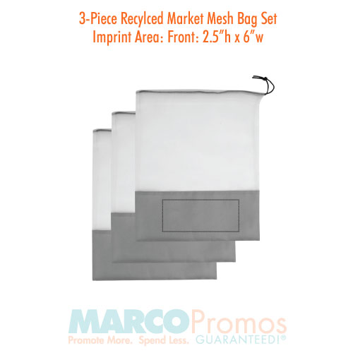 3-Piece Recycled Market Mesh Bag Set, HIE-23001 - MARCO Promos
