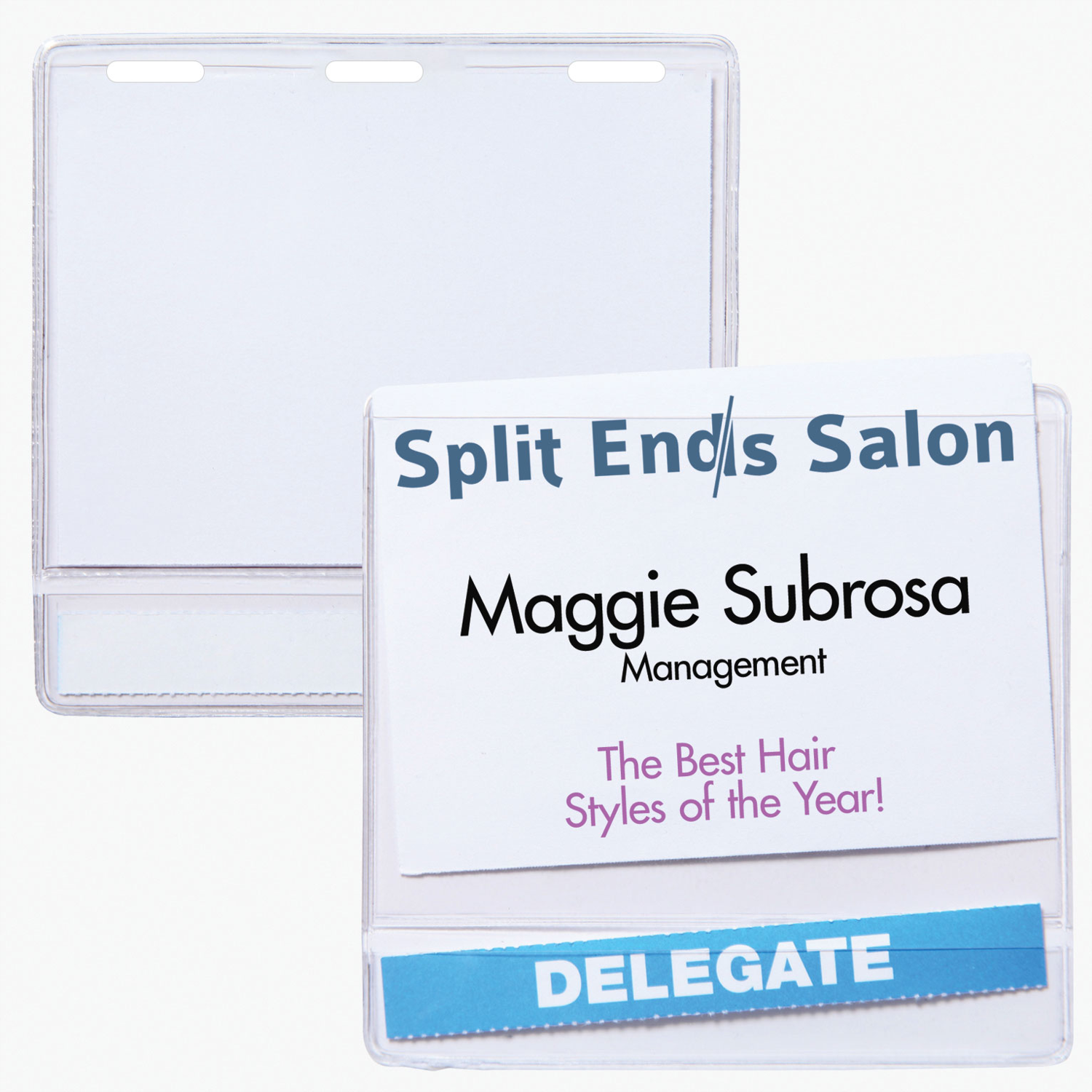 3 x 4 Deluxe Slip-In Title Badge Holders - Slotted, HSD-6-SLH - Marco ...