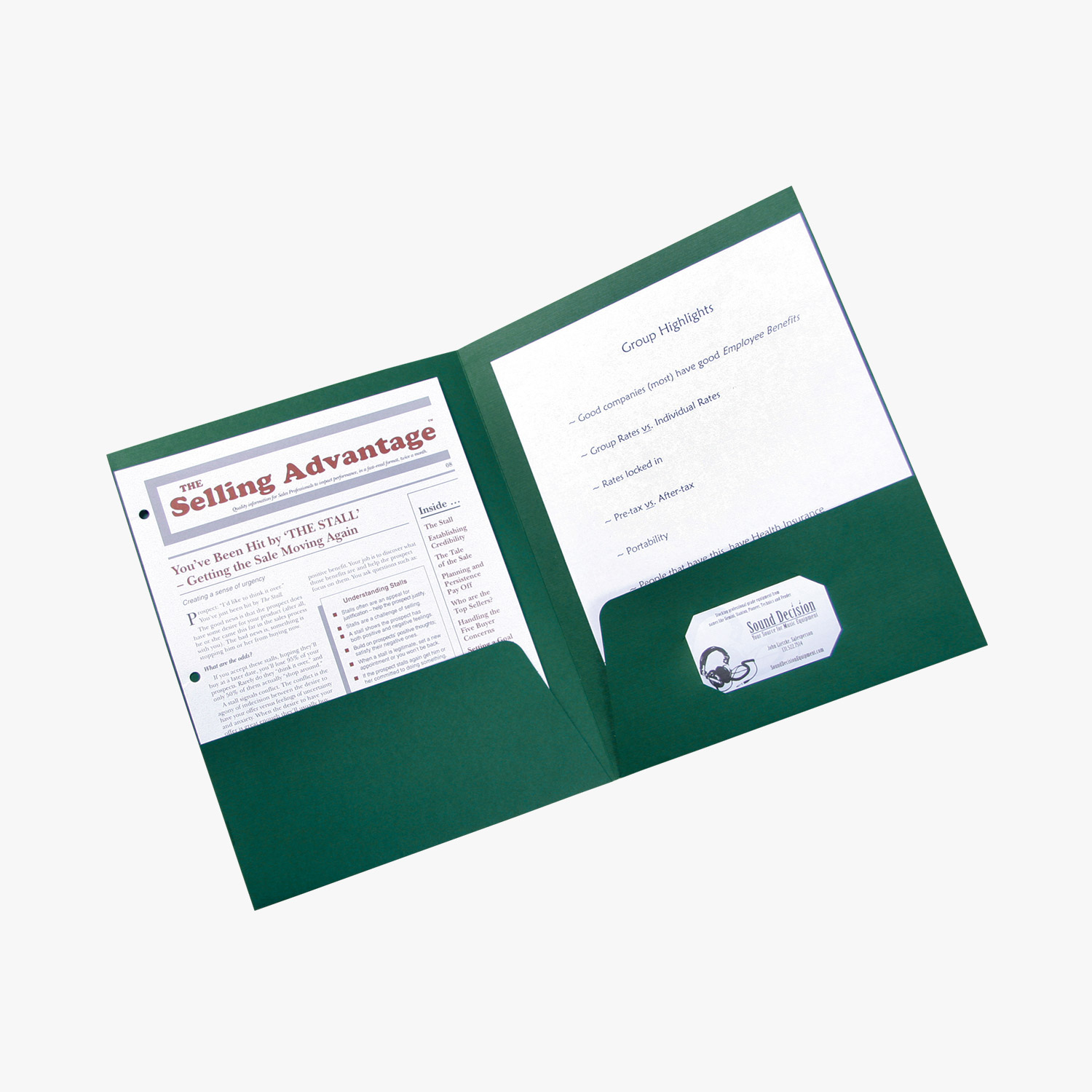 Linen Presentation Folder - Offset Printed - Business Card Slits One ...