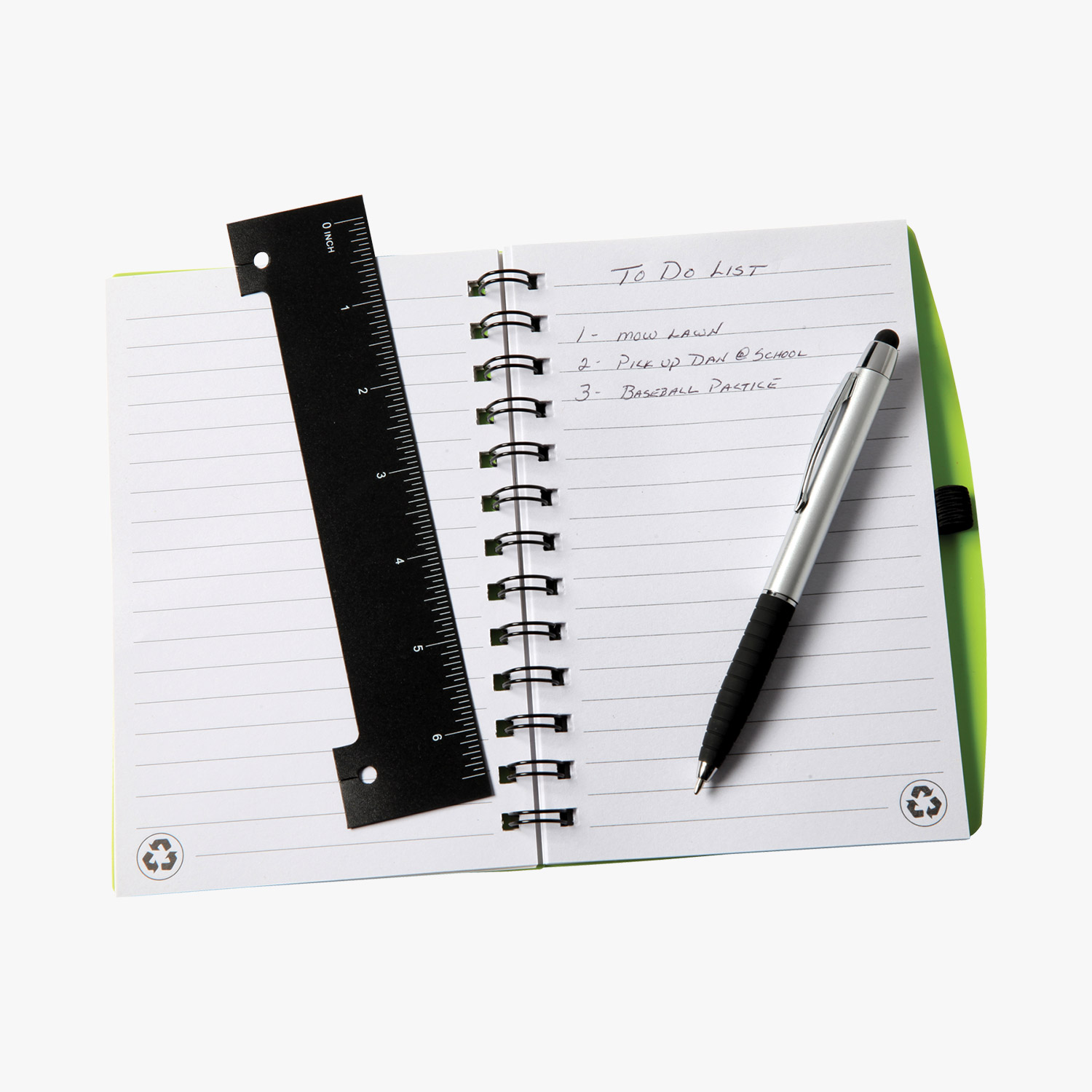 5 x 7 Ruler Notebook with Flags and Stylus Pen, WP-18008 - Marco Promos