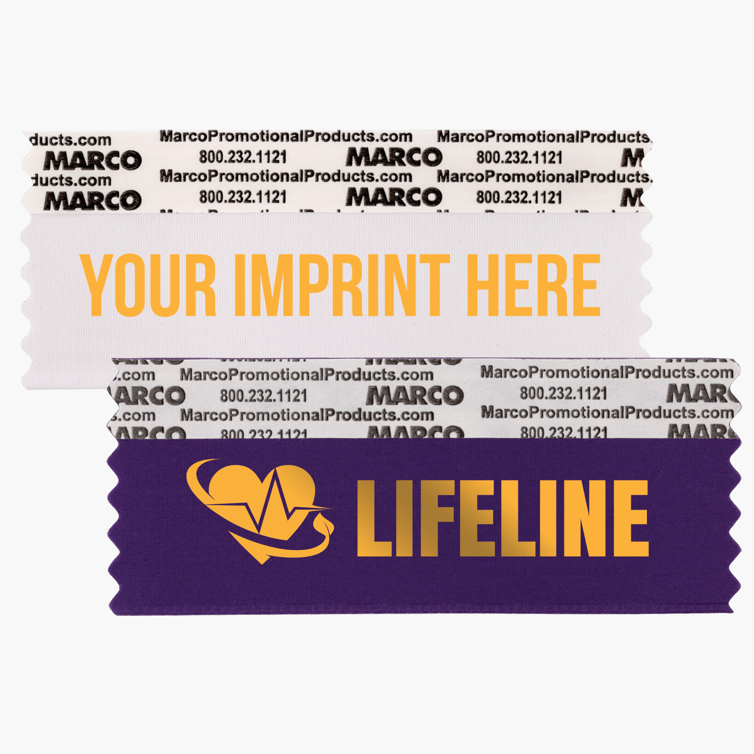 4 x 1 5/8 Horizontal Ribbon - Custom Title, H1-CUSTOM - Marco Promos