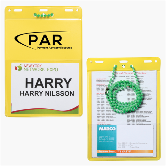 Colored Plastic Name Badge Holders, Color-Tinted ID Badges-MARCO