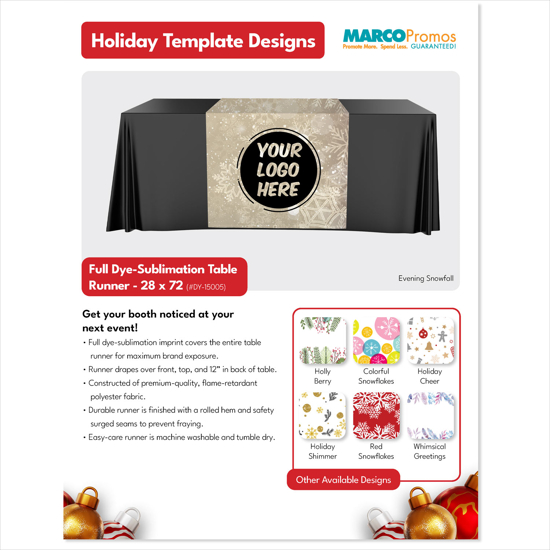 Full Dye-Sublimation Table Runner - 28 x 72, DY-15005 - Marco Promos