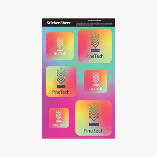 11.5 x 7 Stock Shape Sticker Sheets - Squares | Marco Promos