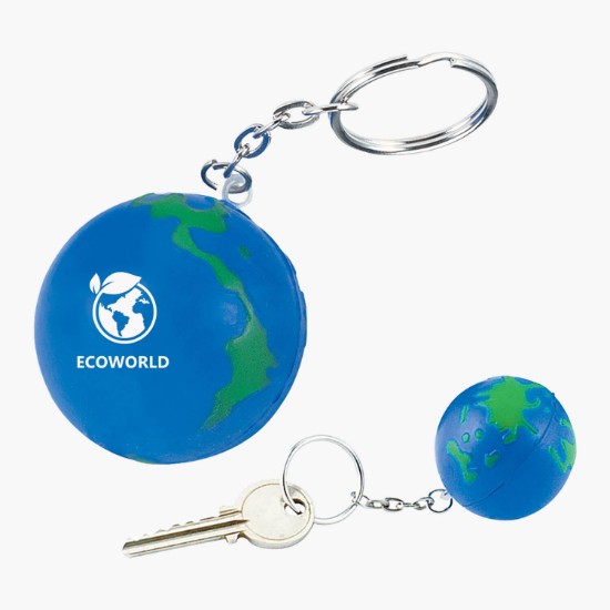 Stress Reliever Keychain - Globe | Marco Promos