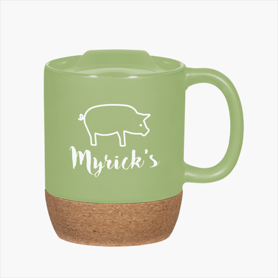 14 oz. Cork Base Ceramic Mug, DW-17067 - Marco Promos