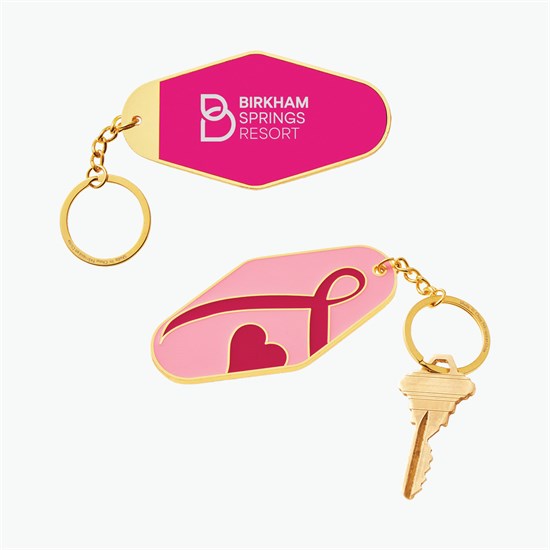 Breast Cancer Event Metal Keychain - 24-Hour Production | Marco Promos