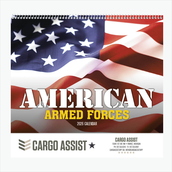 American Armed Forces Wall Calendar - Spiral | Marco Promos