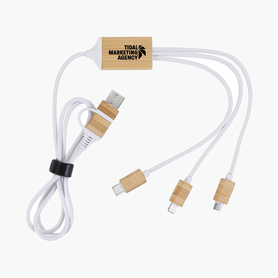 Bamboo 5-in-1 Charging Cable | Marco Promos