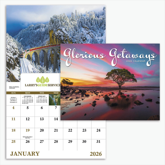 Window Wall Calendar - Full Color - Glorious Getaways | Marco Promos