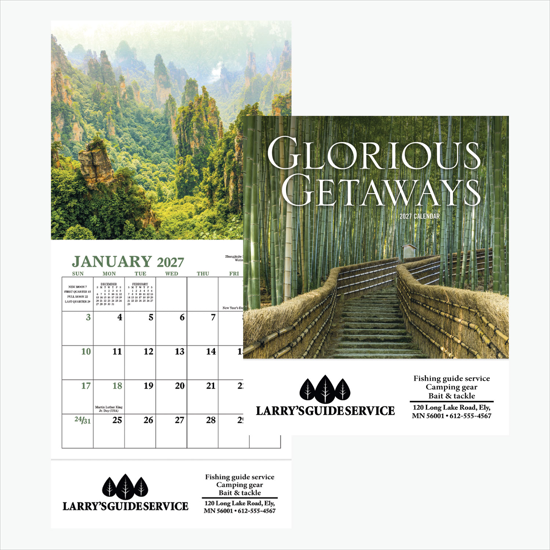 Mini Wall Calendar - Glorious Getaways | Marco Promos