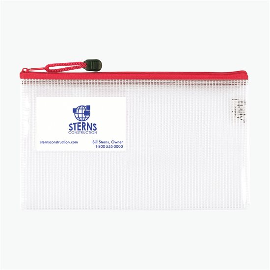 PolyWeave Zippered Pouch with Business Card Holder - 6 x 10 - Blank ...