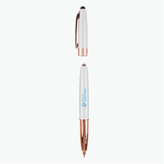 Rosa Triple Function Light-Up Stylus Pen - Full Color | Marco Promos