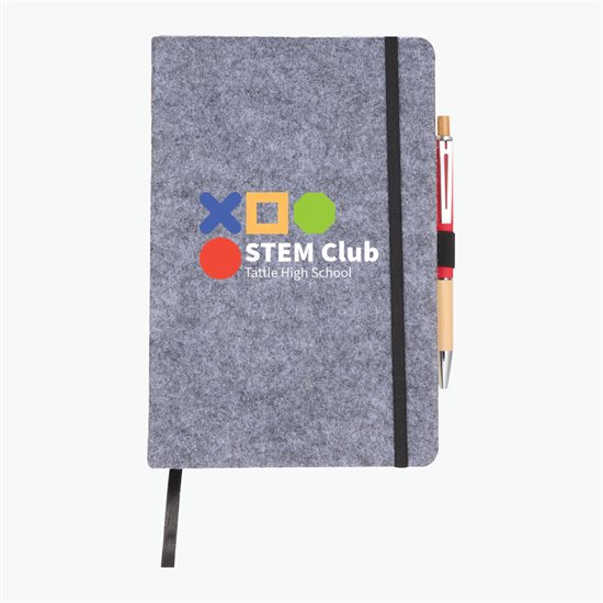 Recycled Felt 8 x 5.5 Bound Notebook - Full Color | Marco Promos