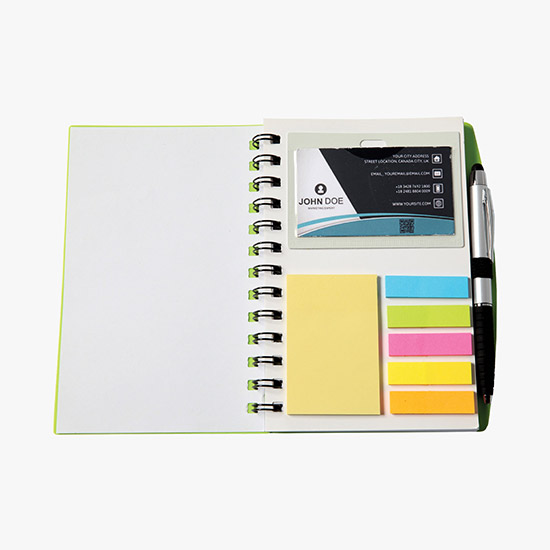 5 x 7 Ruler Notebook with Flags and Stylus Pen, WP-18008 - Marco Promos