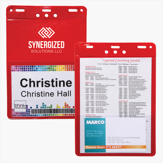 6 1/2 x 4 1/2 Trade Show Badge Caddy - Printed - Slotted, TSBC-PR-SLH ...