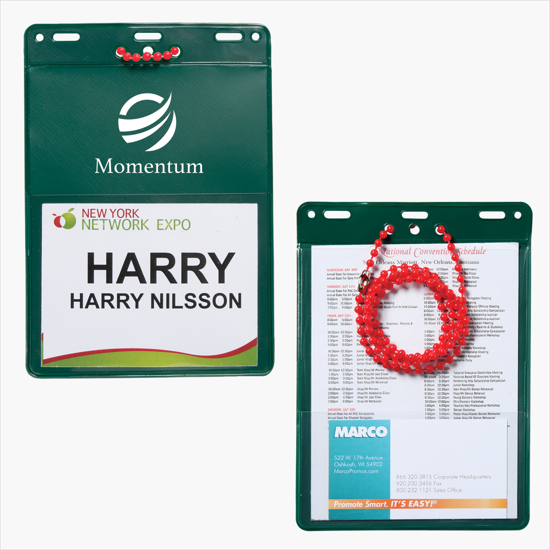 Colored Plastic Name Badge Holders, Color-Tinted ID Badges-MARCO