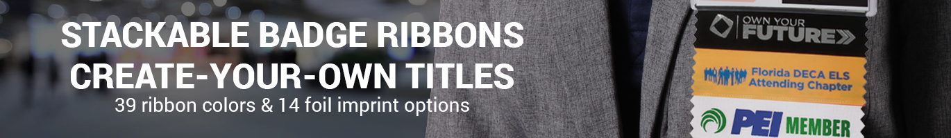 Custom Name Badge Ribbons w/Your Imprint/Logo - MARCO Promos