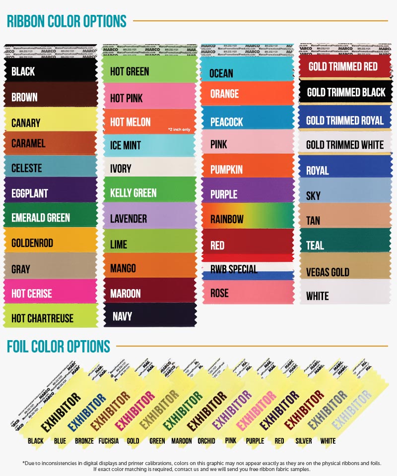 Customize Your MARCO Badge Ribbons w/Your Choice of Ribbon Color